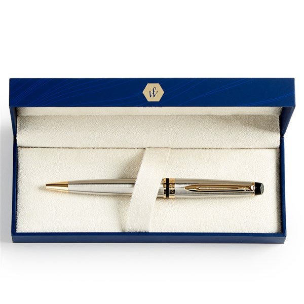 Engraved Waterman Expert 3 Stainless and Gold Ballpoint Pen