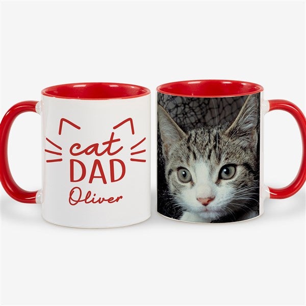 Cat Parent Personalized Photo Coffee Mug - Red