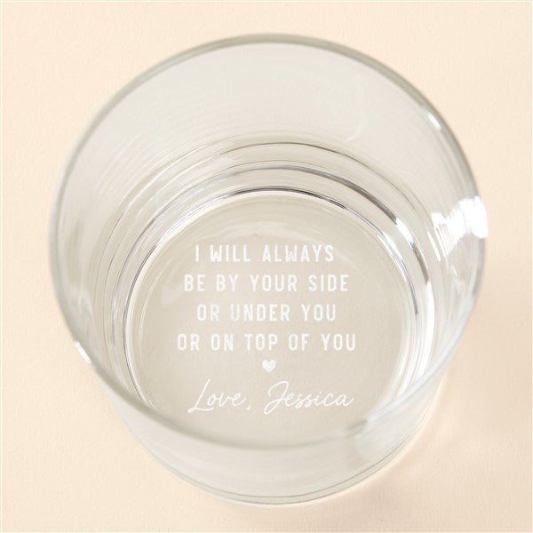 Love on the Rocks Engraved Secret Message Whiskey Glass