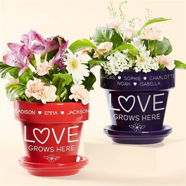 Blooming Love Personalized Flower Pots