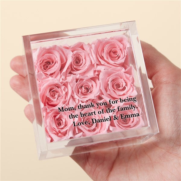 Magnificent Roses Personalized Miniature Pink Rose Keepsake Box For Mom