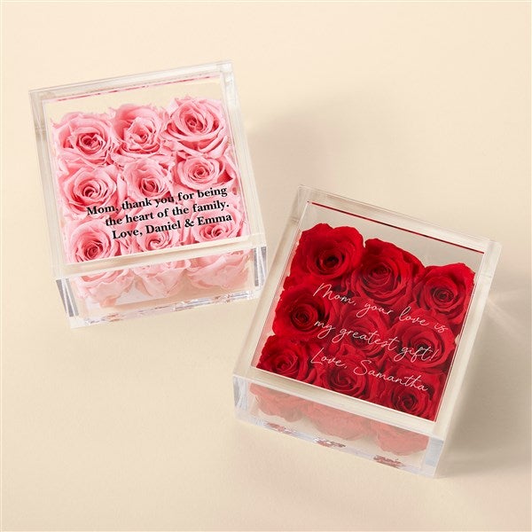 Magnificent Roses Personalized Miniature Pink Rose Keepsake Box For Mom