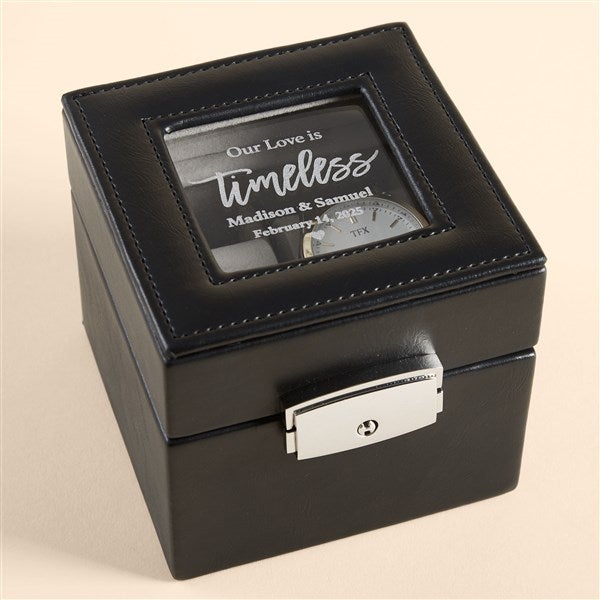 Personalized Men's Bulova Watch and Personalized Watch Box Gift Set