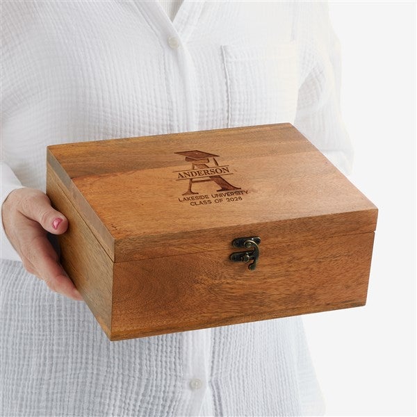 Grad Lavish Name Personalized Wood Keepsake Box