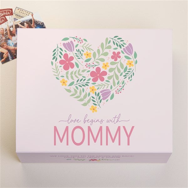 Love Begins with Mom Personalized Keepsake Memory Box - 12x15