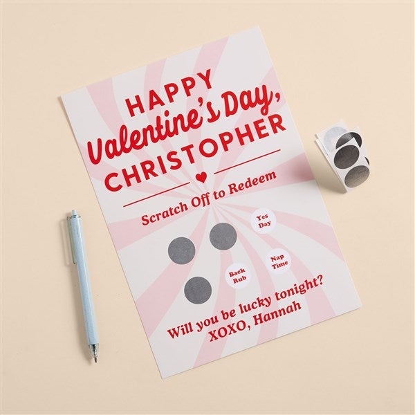 Flirty Valentine's Day Personalized Scratch Off Game
