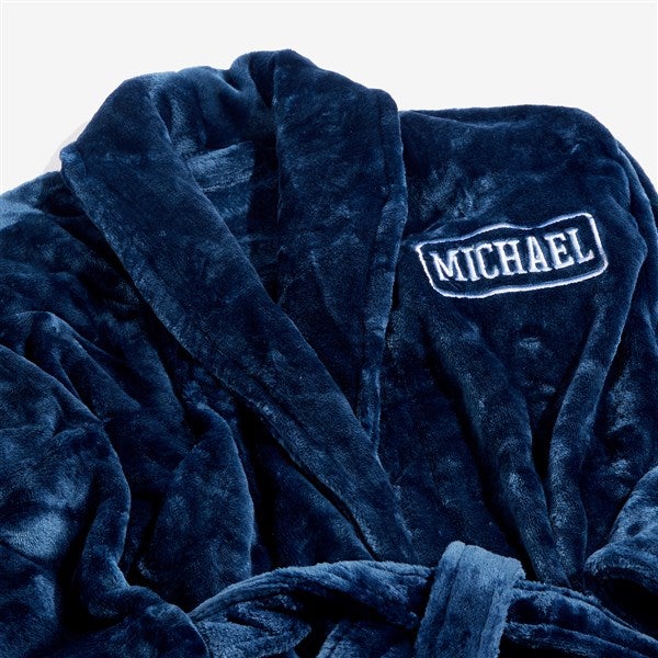 Personalized Embroidered Fleece Robes - Navy