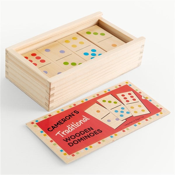 Personalized Kids Traditional Wooden Dominoes