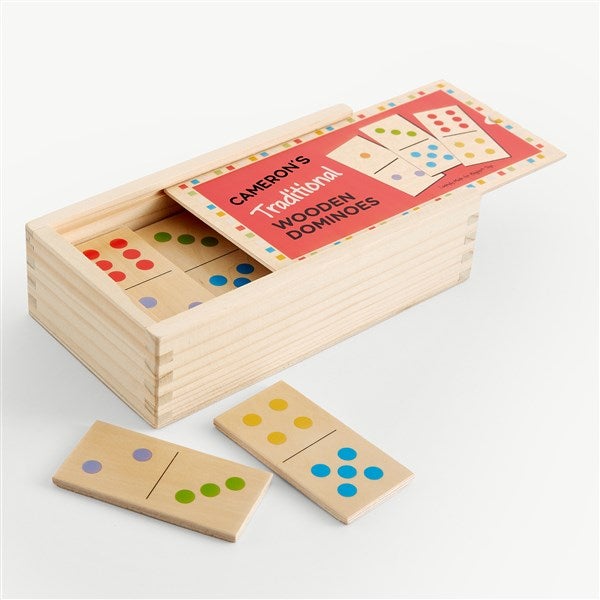 Personalized Kids Traditional Wooden Dominoes