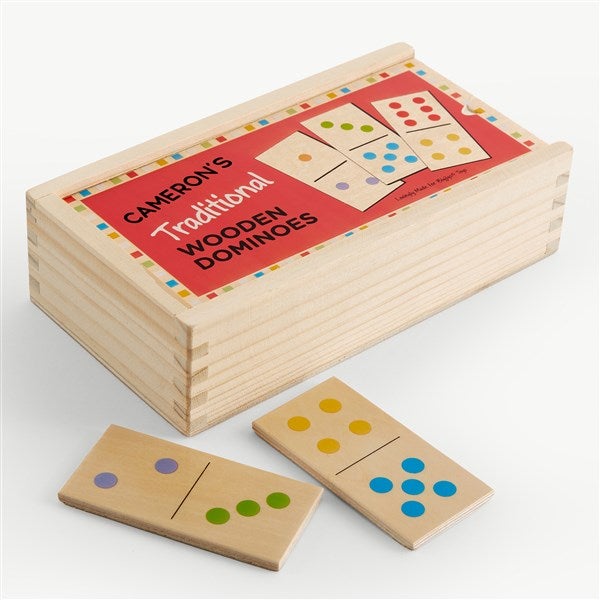 Personalized Kids Traditional Wooden Dominoes
