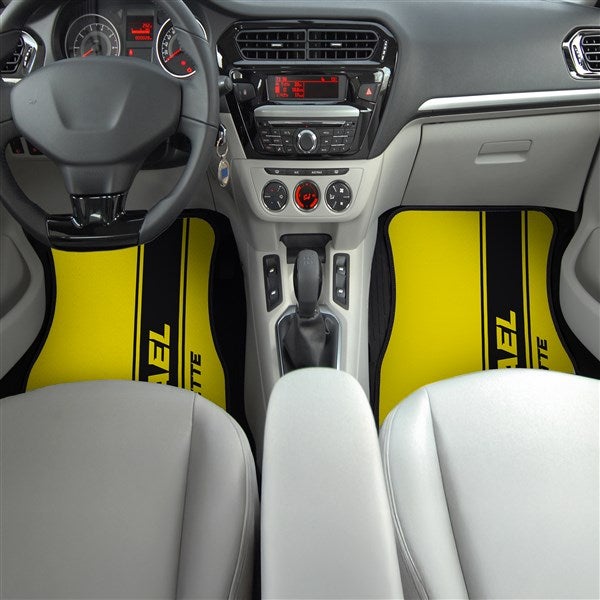 Racing Stripes Personalized Front Car Mat Set