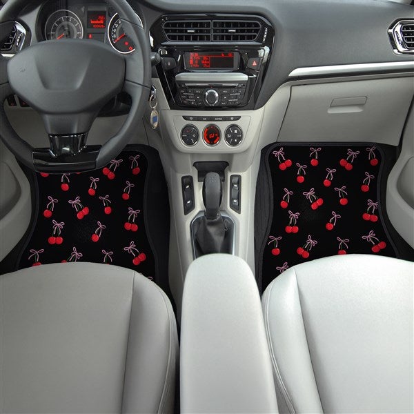 Bows & Cherries Personalized Front Car Mat Set