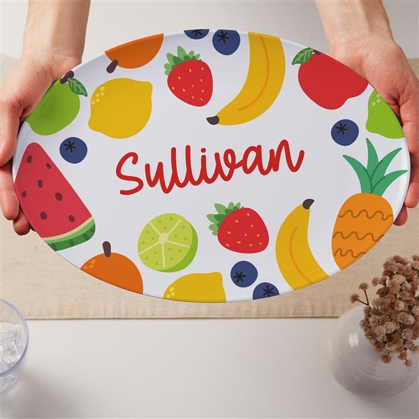 Summer Fruit Personalized Oval Polymer Platter