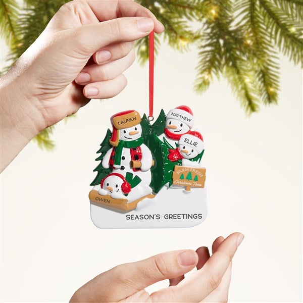 Christmas Tree Farm Snowman Ornament - Four Names
