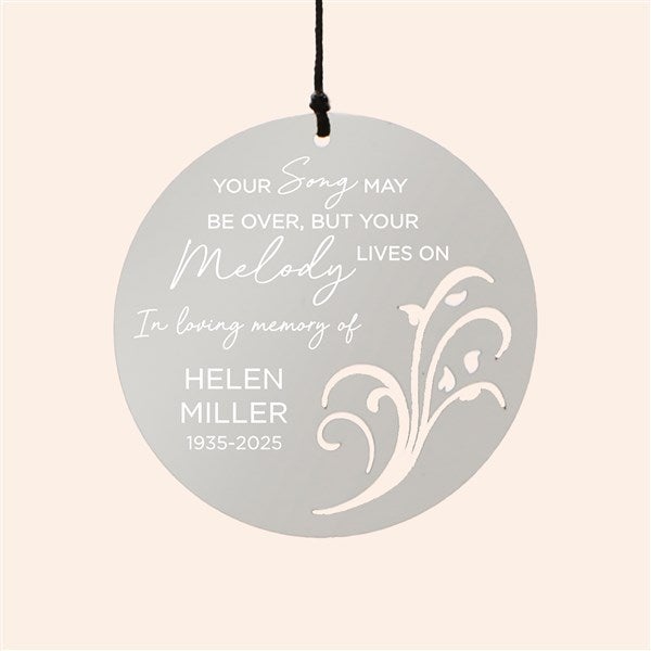 Melody Lives On Personalized Memorial Flourish Heart Wind Chime
