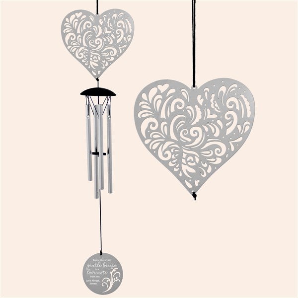Love Is A Gentle Breeze Personalized Flourish Heart Wind Chime