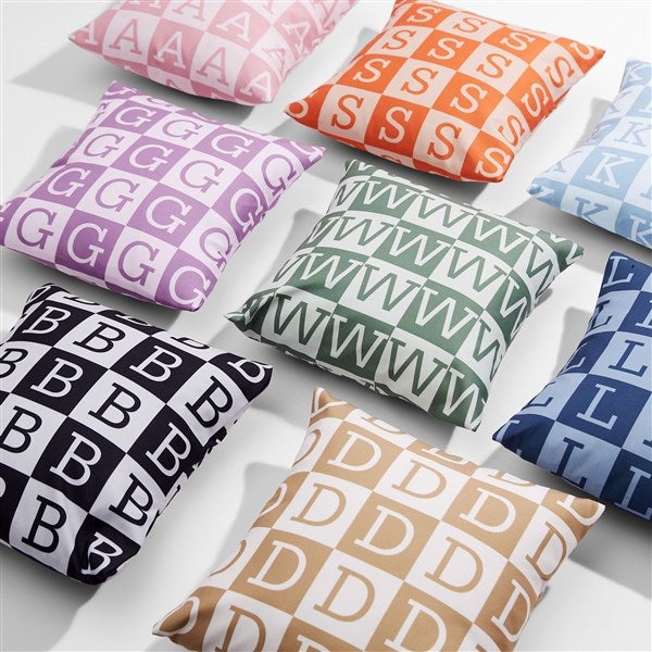 Initial Block Personalized Throw Pillow