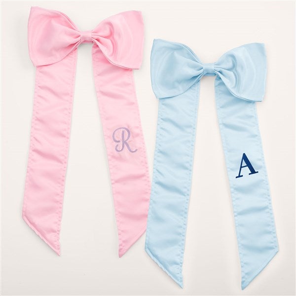 Personalized Bow with Embroidered Initial