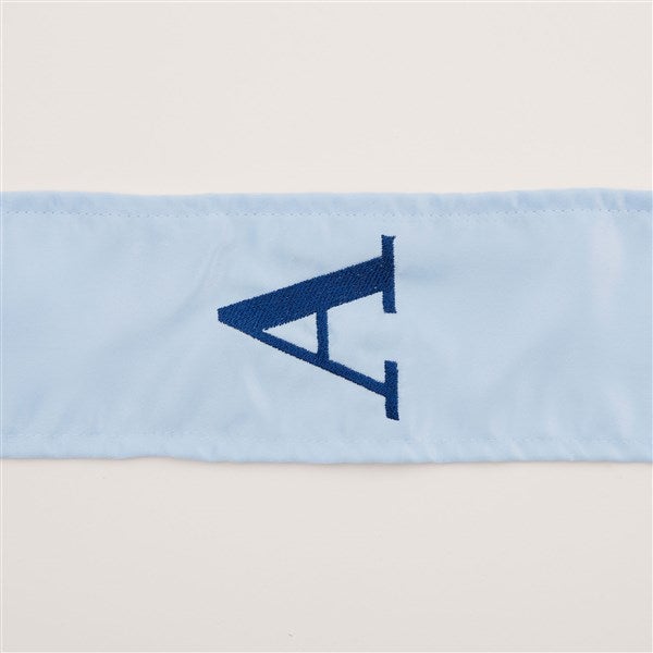 Personalized Blue Bow with Embroidered Initial