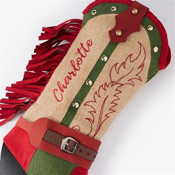 Cowgirl Boot Personalized Christmas Stocking