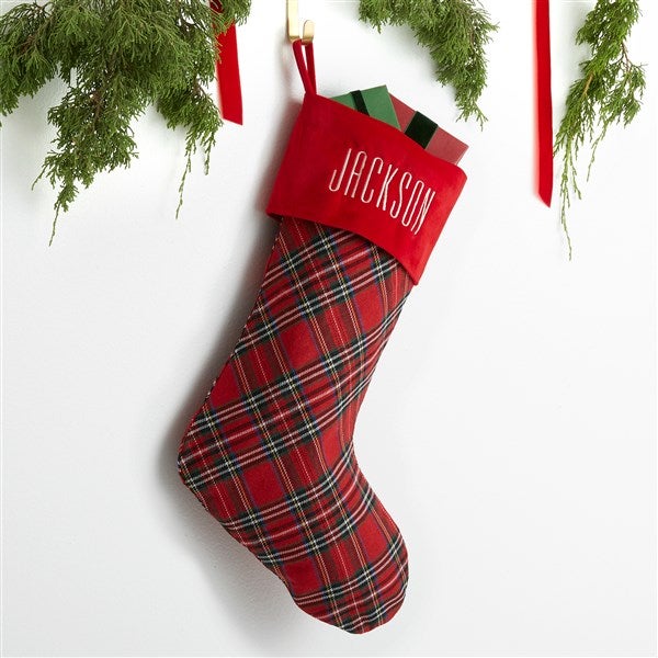 Yuletide Classic Personalized Tartan Plaid Stocking