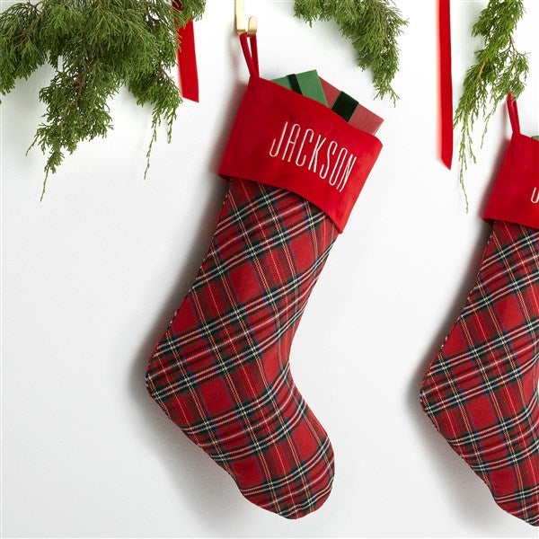 Yuletide Classic Personalized Tartan Plaid Stocking