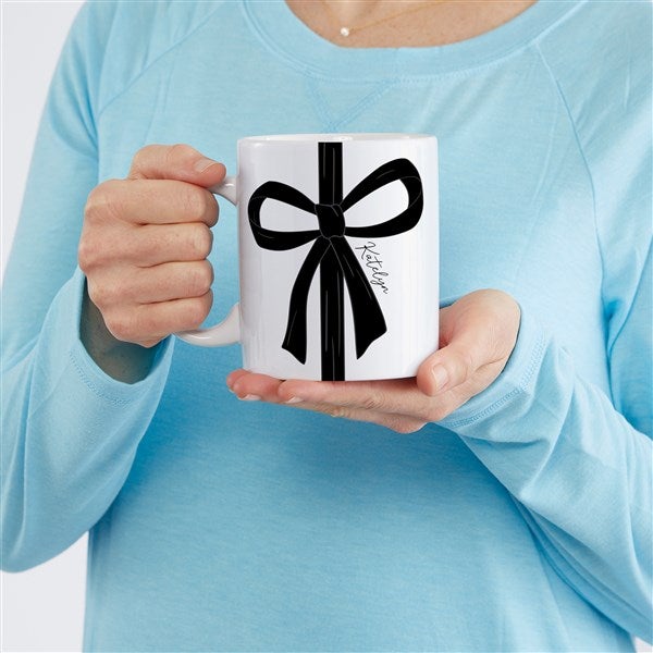 Black Bow Personalized Coffee Mug - Extra Large