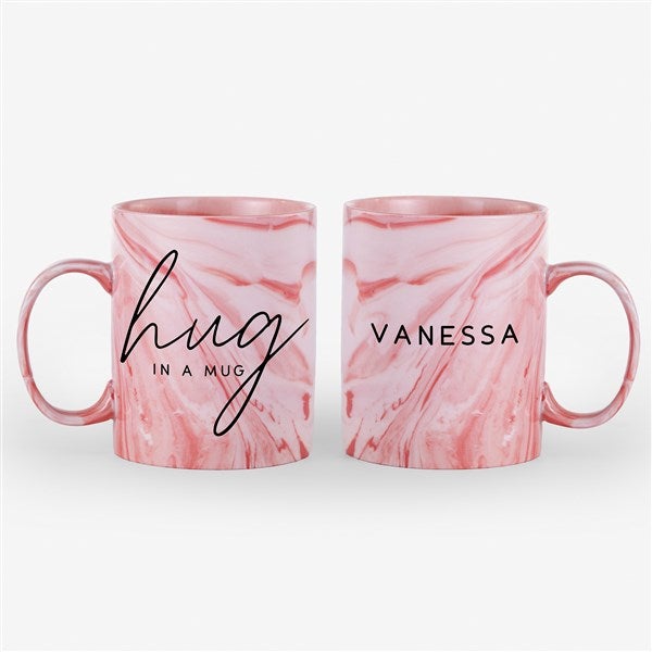 Hug in a Mug Personalized 11oz Marble Ceramic Mug - Pink