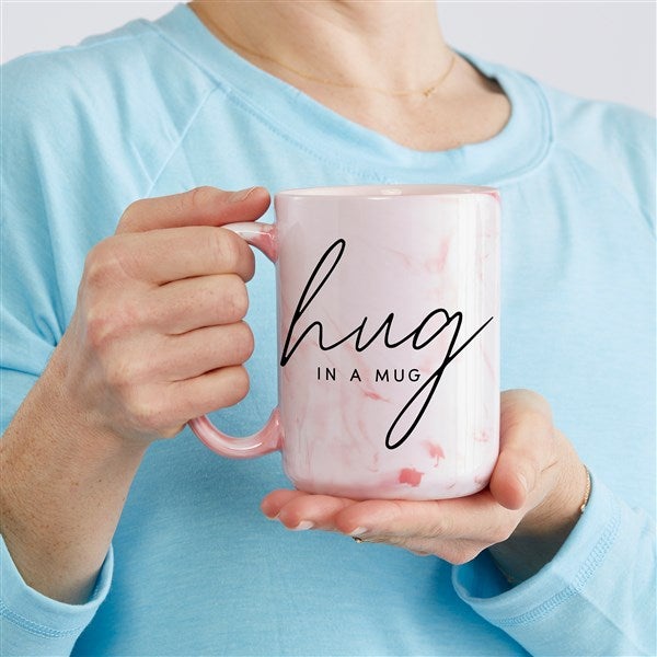 Hug in a Mug Personalized 11oz Marble Ceramic Mug - Pink
