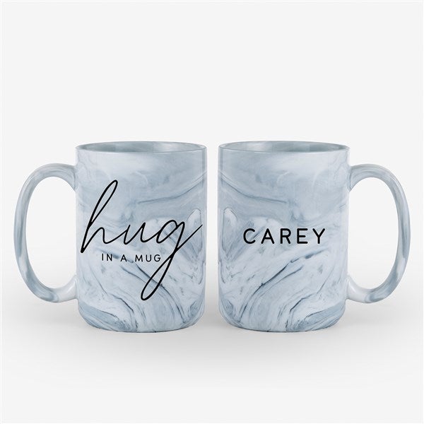 Hug in a Mug Personalized 11oz Marble Ceramic Mug - Gray