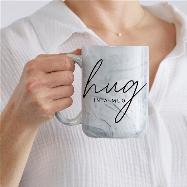 Hug in a Mug Personalized 11oz Marble Ceramic Mug - Gray