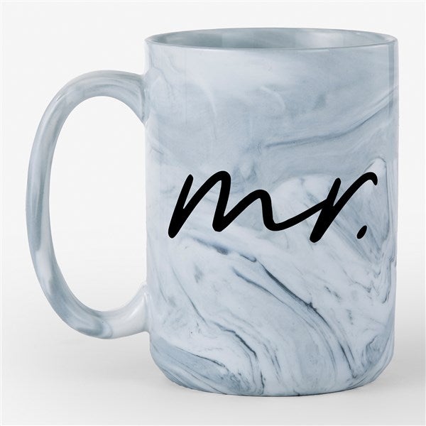 Mr. Personalized 15oz Marble Ceramic Mug - Gray