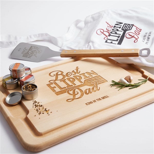 Best Flipping Dad Personalized BBQ Grilling Gift Set