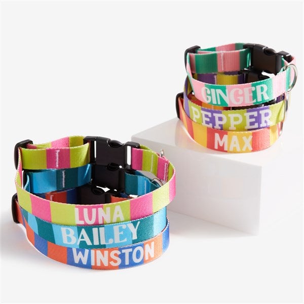 Bold Stripe Personalized Dog Collars