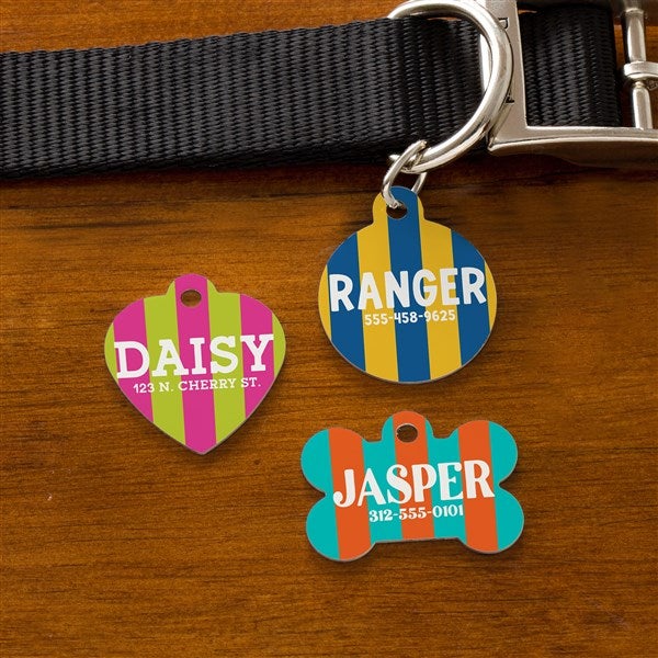 Bold Stripe Personalized Dog ID Tags