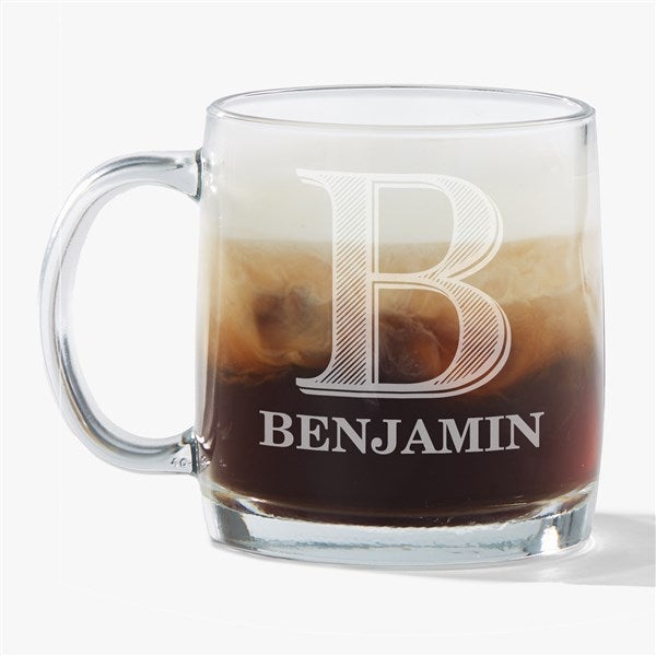 Initial Brew Engraved 12.5oz Glass Wide Mug
