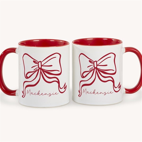 Christmas Bow Personalized Coffee Mug