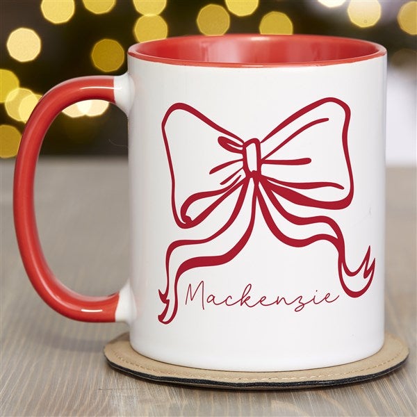 Christmas Bow Personalized Coffee Mug