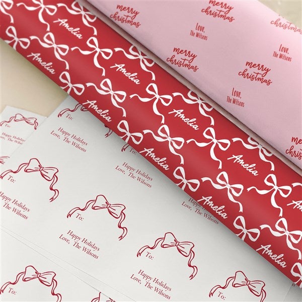 Christmas Bow Personalized Gift Stickers