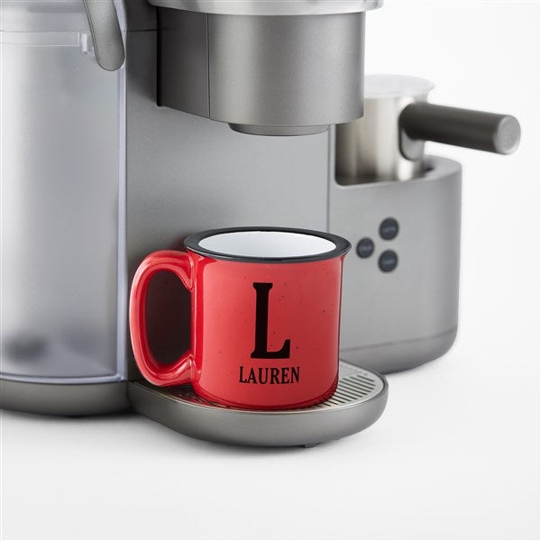 Initial Impressions Personalized Speckled Ceramic Camp Mug - Red