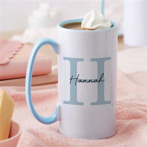 Simple Signature Personalized Ceramic Tall Skinny Mug