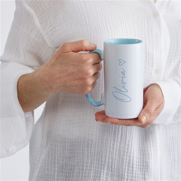 Scripty Heart Name Personalized Ceramic Tall Skinny Mug