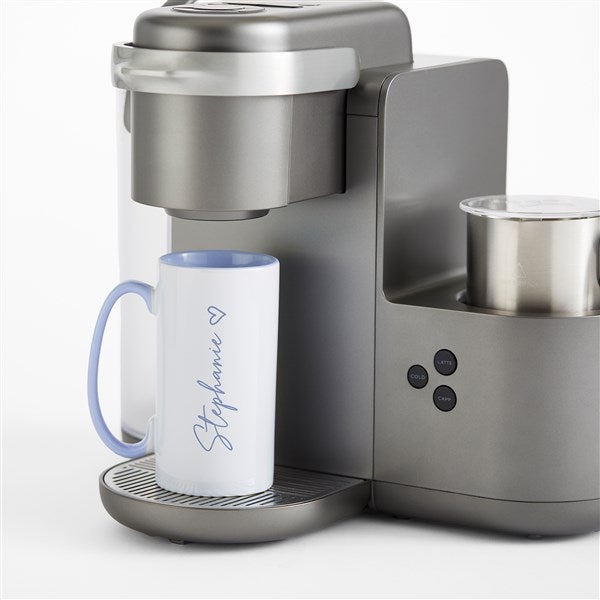 Scripty Heart Name Personalized Ceramic Tall Skinny Mug - Purple