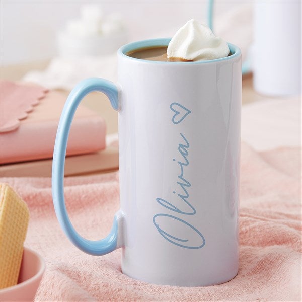 Scripty Heart Name Personalized Ceramic Tall Skinny Mug