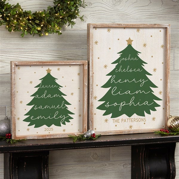 Scripted Spruce Personalized Christmas Frame Wall Art
