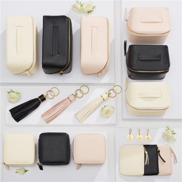 Engraved Small Leather Beauty Case