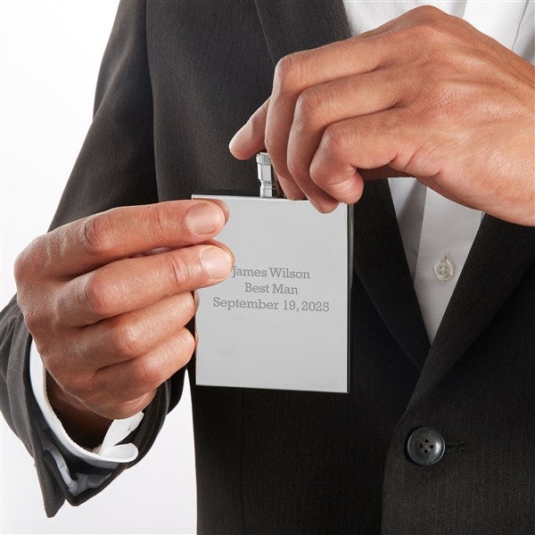 Engraved Thin Rectangle Flask