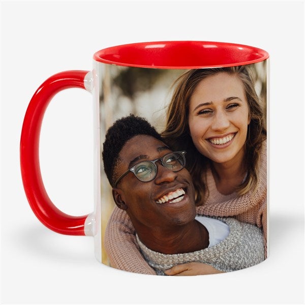 Photo Personalized Coffee Mug with Video QR Code - Red