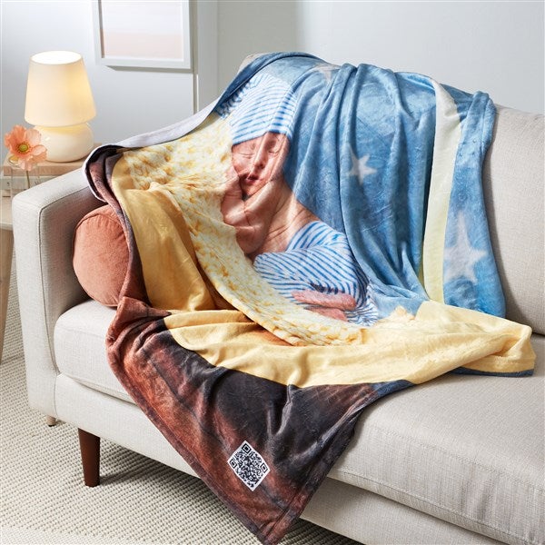 Photo Personalized Photo Blanket with Audio QR Code