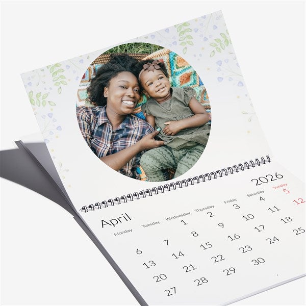 Watercolor Flowers Photo Wall Calendar